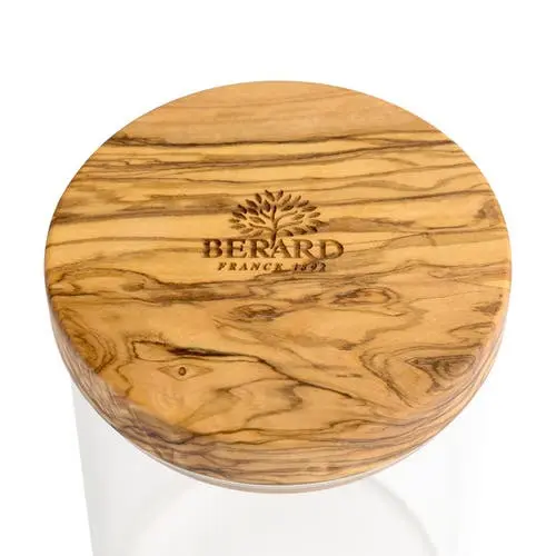 BERARD Glass Storage Jar With Olive Wood Lid