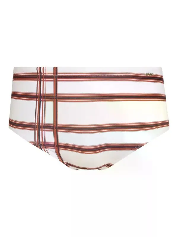 AMIR SLAMA Striped Swim Trunks - White