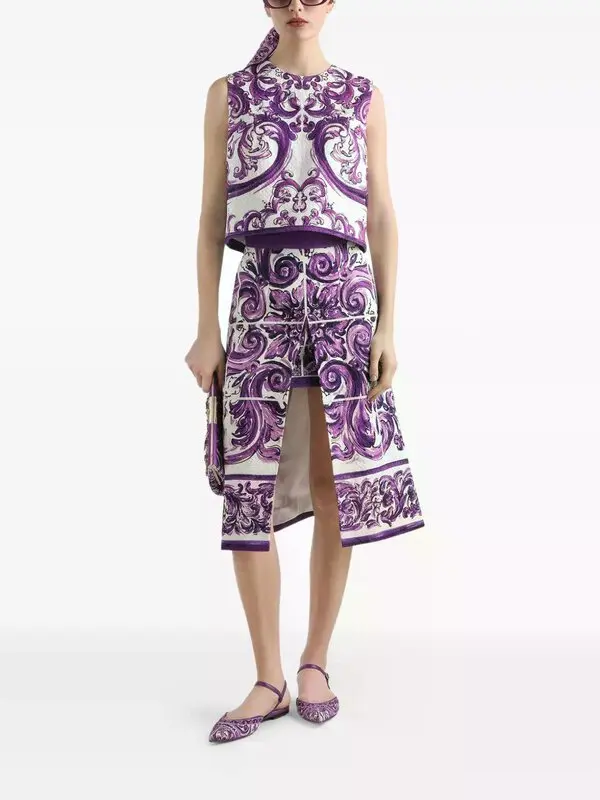 Dolce & Gabbana Majolica-print Top - White