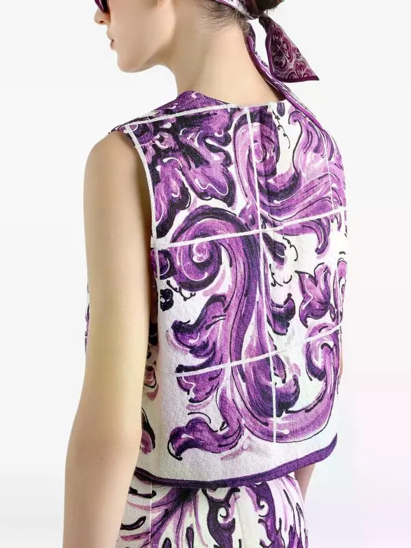 Dolce & Gabbana Majolica-print Top - White
