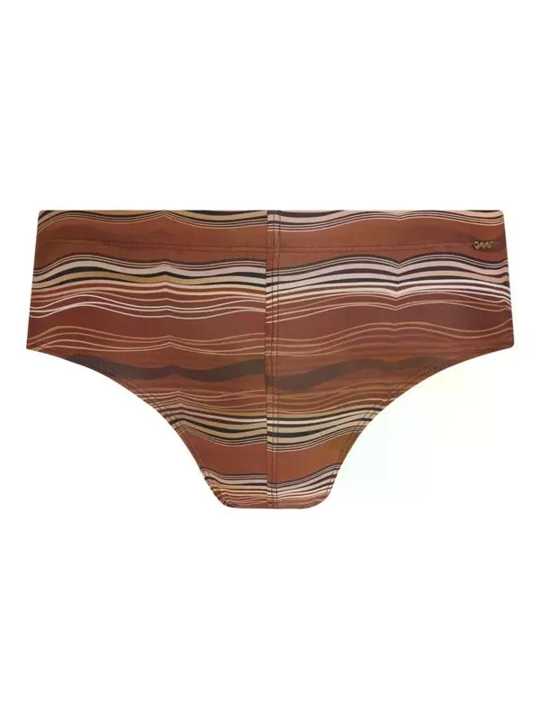 AMIR SLAMA Striped Swim Trunks - Brown