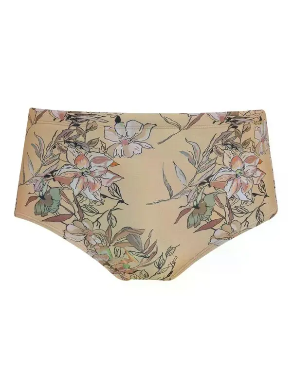 AMIR SLAMA Floral-print Swim Trunks - Neutrals
