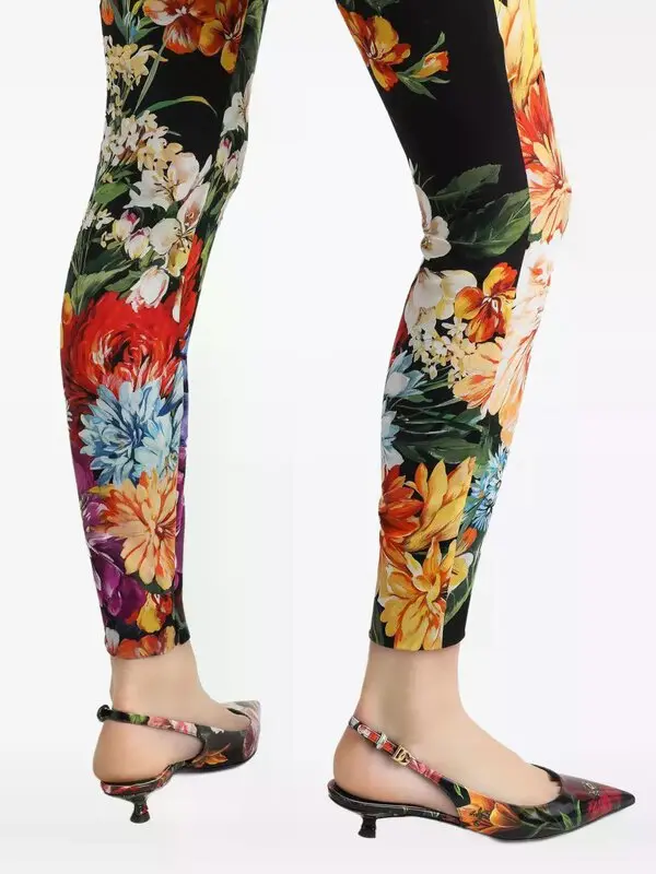 Dolce & Gabbana Charmeuse Pants With Floral Bouquet Print