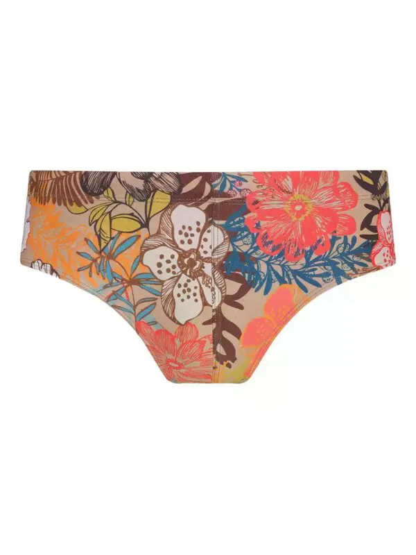 AMIR SLAMA Floral-print Swim Trunks - Neutrals