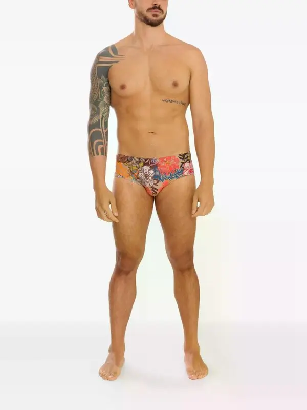 AMIR SLAMA Floral-print Swim Trunks