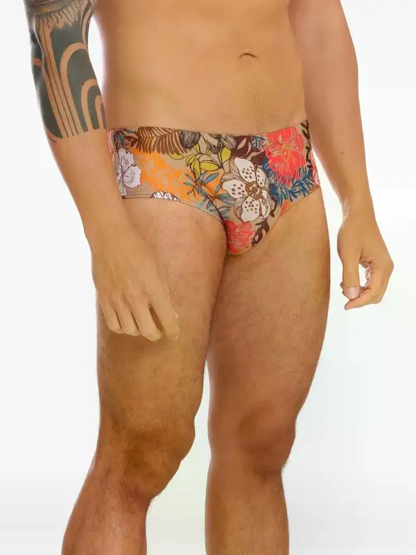 AMIR SLAMA Floral-print Swim Trunks
