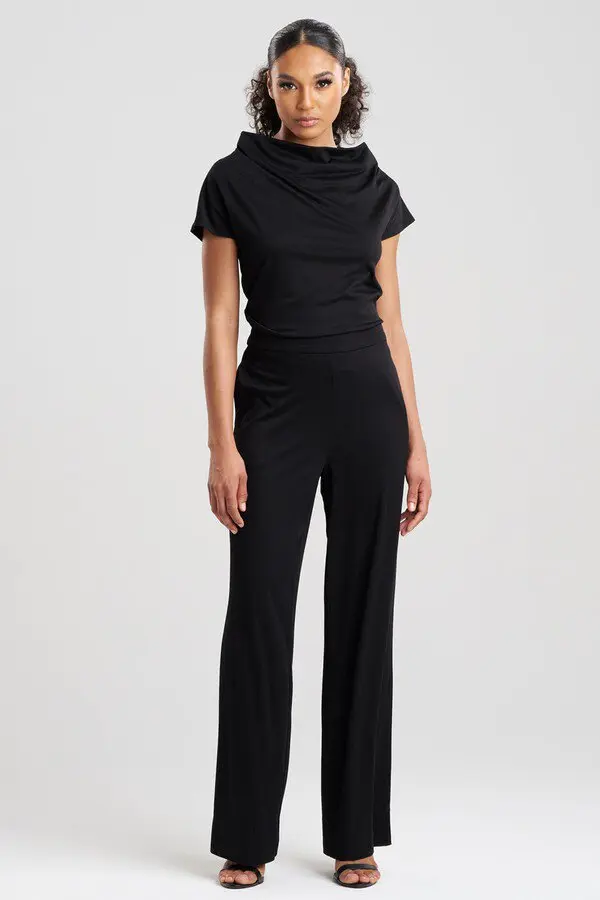 Natori Crepe Knit Wide Leg Pants