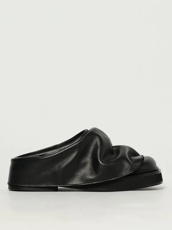 Attico Leather Mules - Black