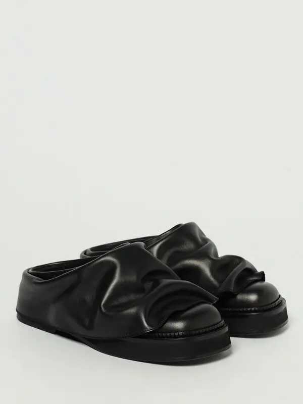 Attico Leather Mules - Black