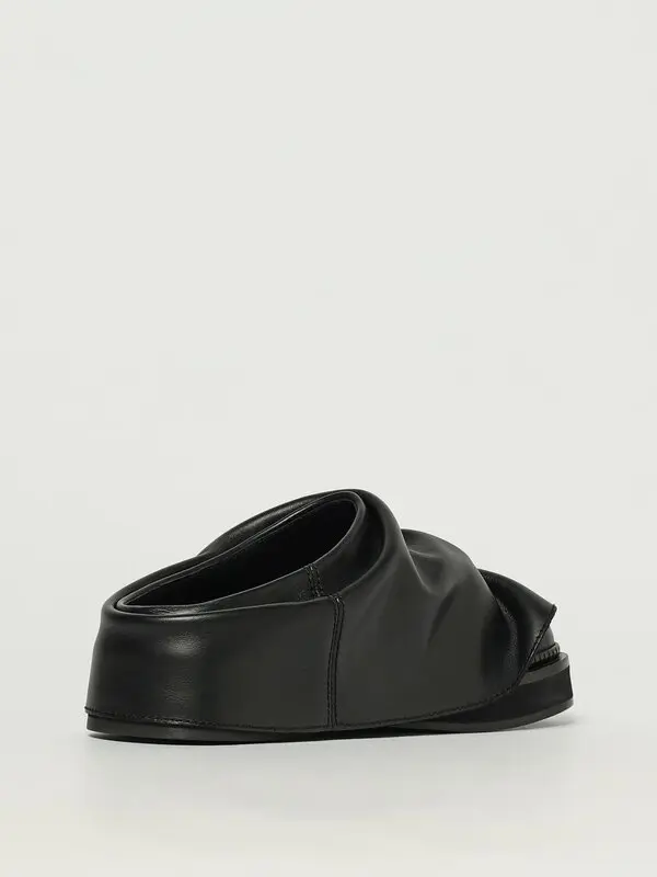 Attico Leather Mules - Black
