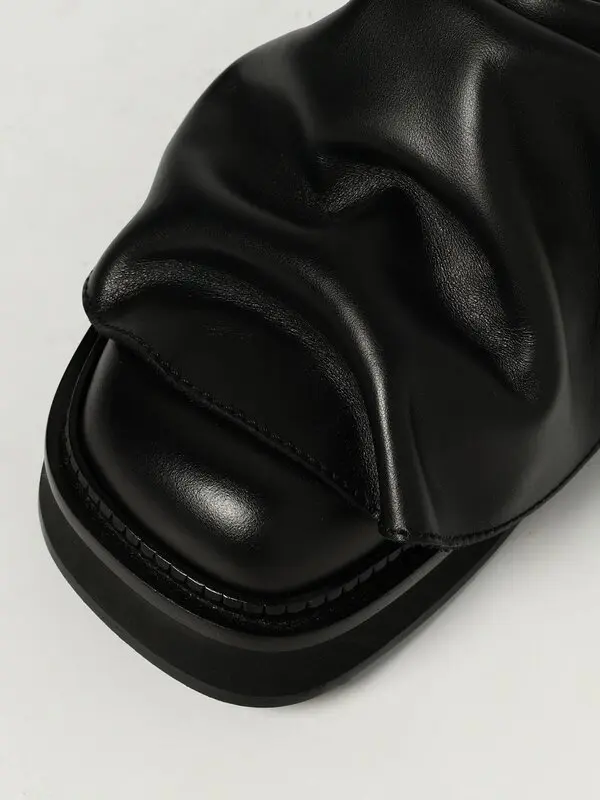 Attico Leather Mules - Black