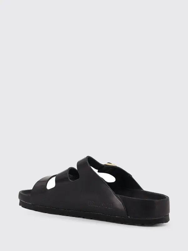 BIRKENSTOCK Florida Fresh Brushed Leather Sandals - Black