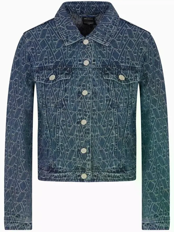 Armani Exchange All-over Logo Denim Jacket