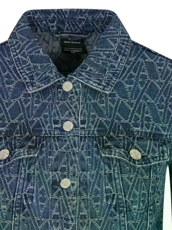 Armani Exchange All-over Logo Denim Jacket