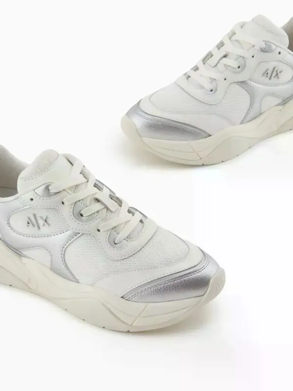 Armani Exchange Metallic-finish Sneakers