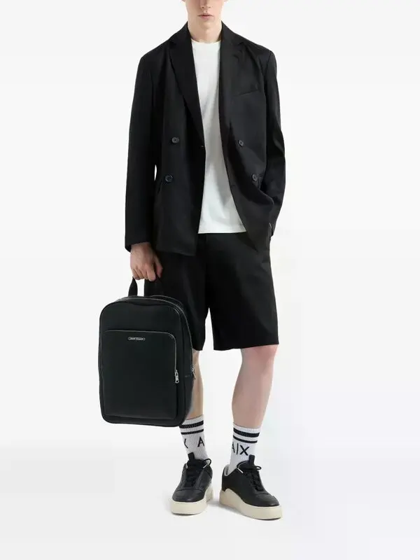 Armani Exchange Logo-plaque Shorts - Black