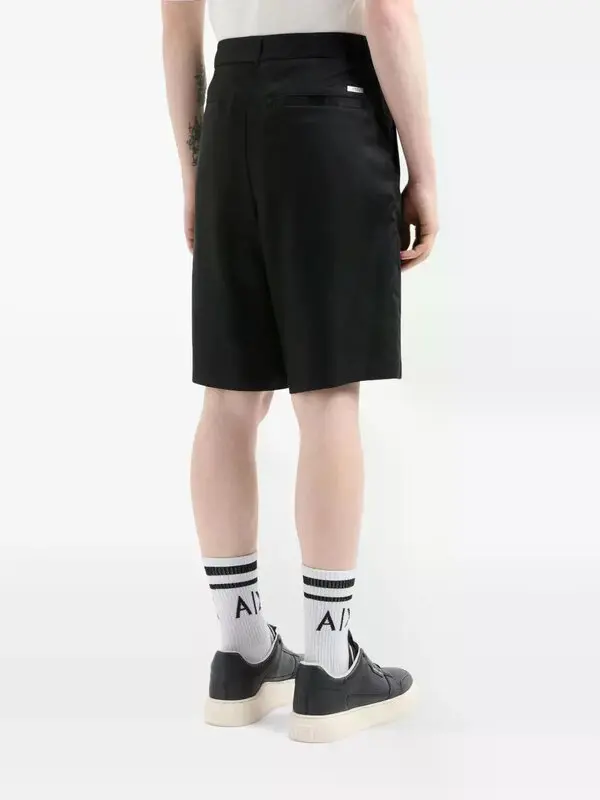 Armani Exchange Logo-plaque Shorts - Black