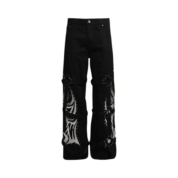WHO DECIDES WAR BY EV BRAVADO Winged Logo Bondage Pant