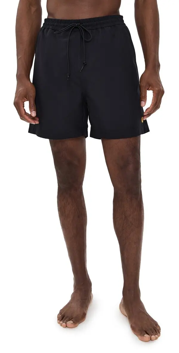 Carhartt Work In Progress Chase Swim Trunks - Black / Gold