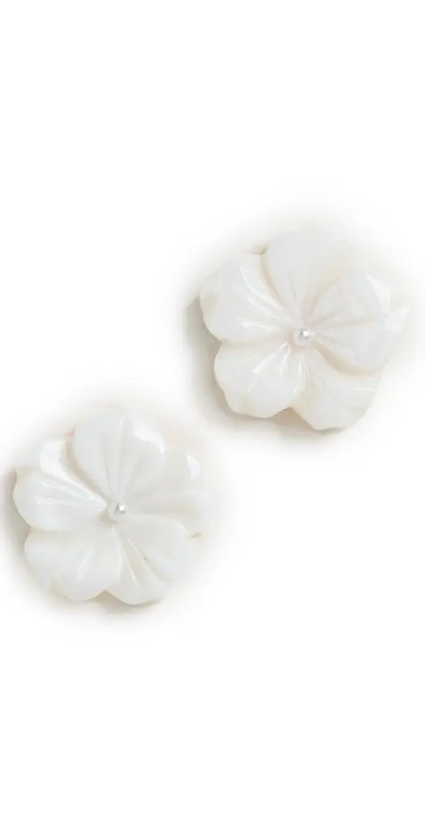 KENNETH JAY LANE Button Pierced Earrings - Gold/pearl