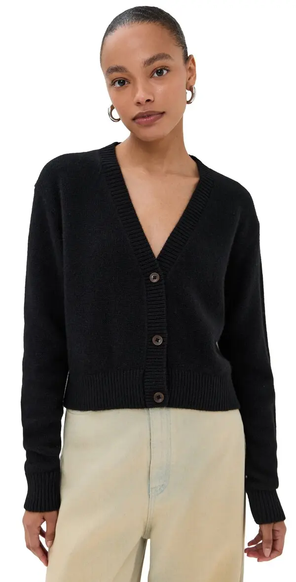 THE ELDER STATESMAN Boxy Cashmere Cardigan - Black