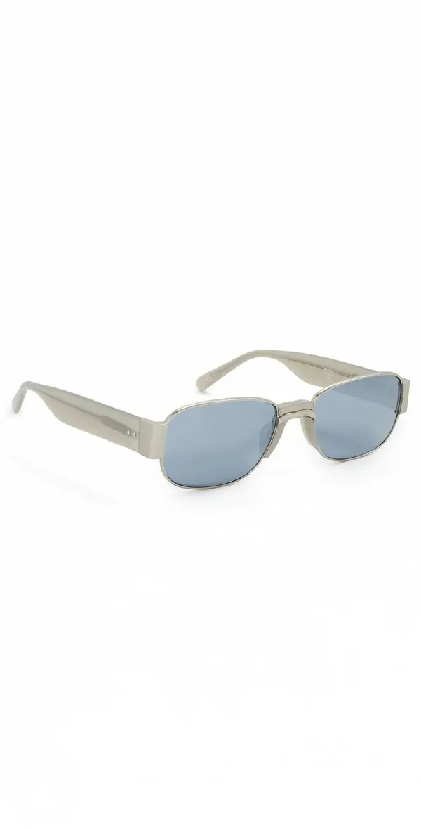 Dries Van Noten Square Frame Sunglasses - Matte Silver/grey/silver