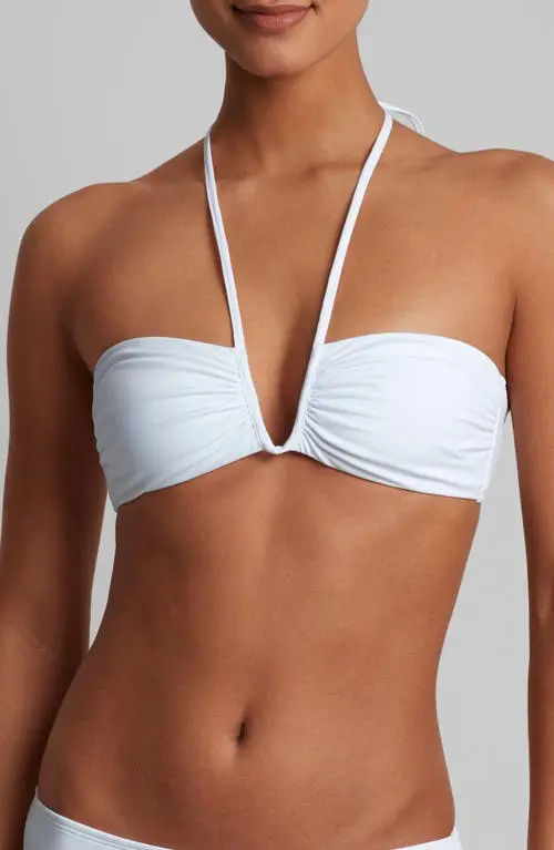 Ralph Lauren Shirred V-wire Bikini Top - White