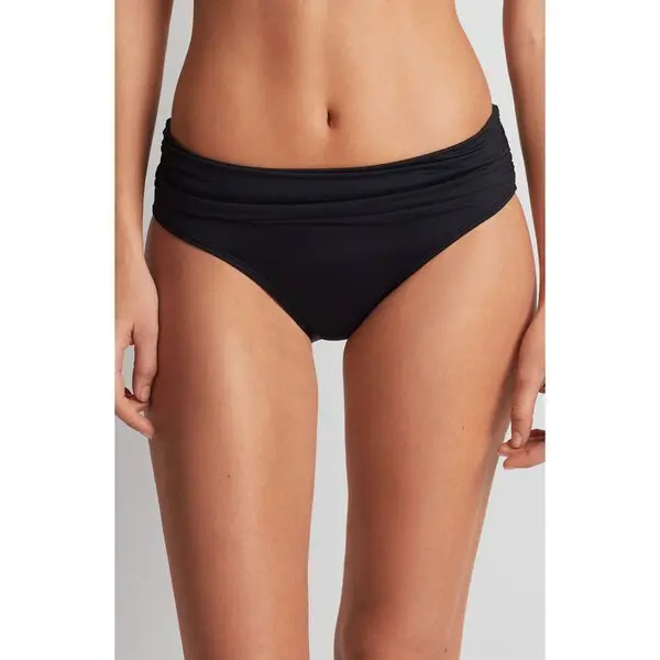 Ralph Lauren Shirred Side Bikini Bottom - Black