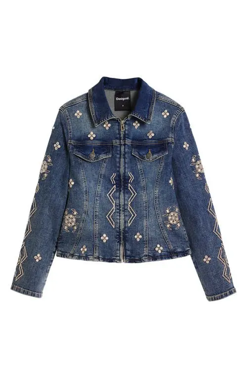 Desigual Zip Denim Trucker Jacket