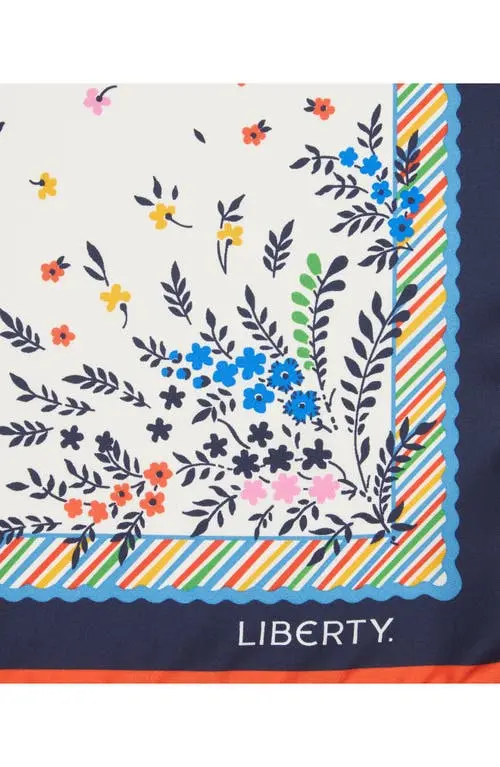 Liberty Hope Spring Silk Square Scarf - Navy