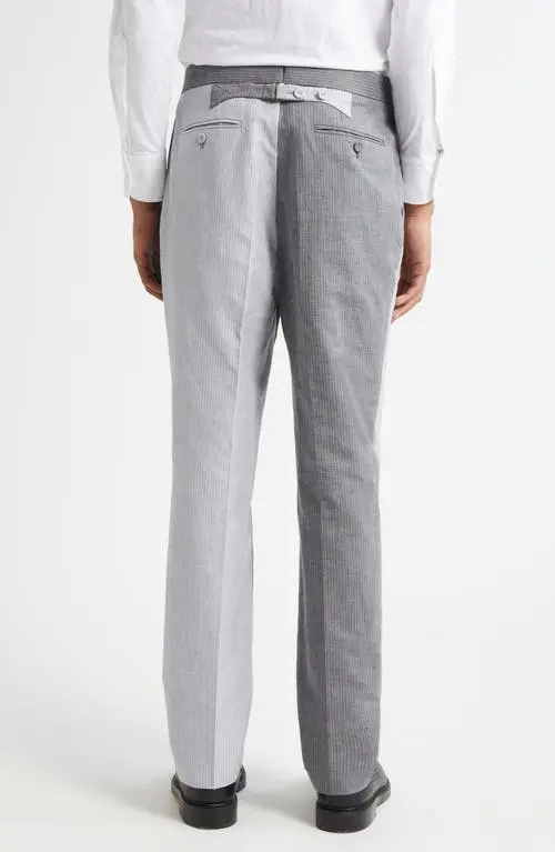 Thom Browne Stripe Colorblock Linen & Cotton Pants