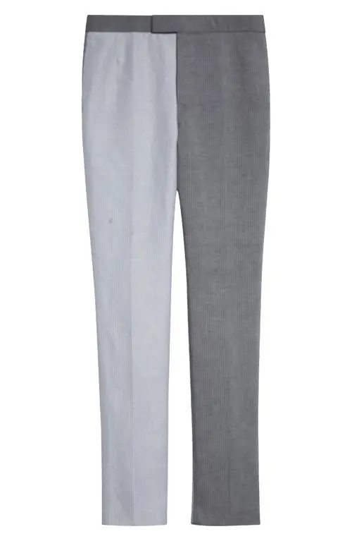 Thom Browne Stripe Colorblock Linen & Cotton Pants