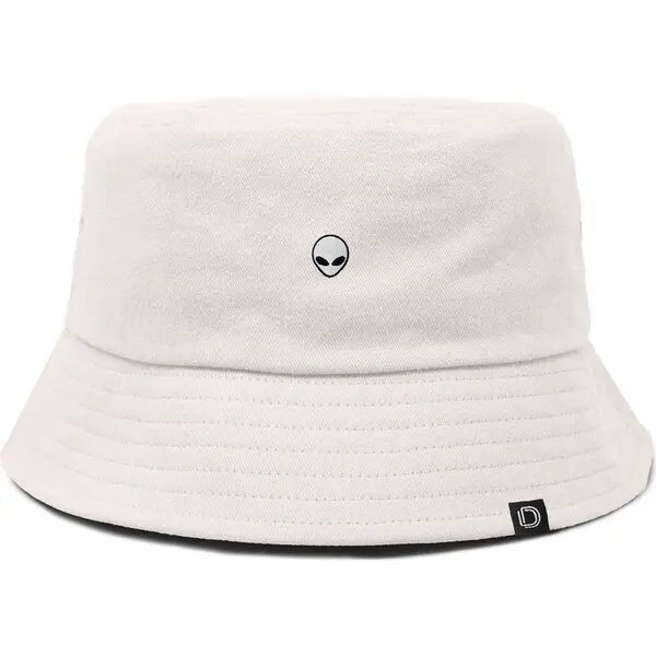 DALIX Embroidered Bucket Hat - Parchment White