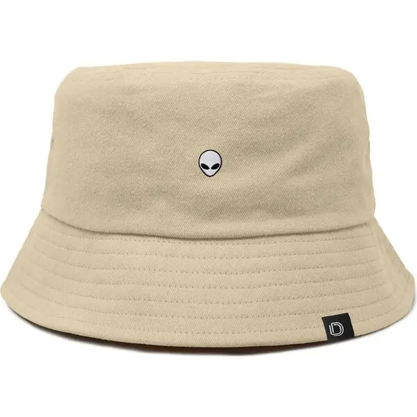 DALIX Embroidered Bucket Hat - Sesame Beige