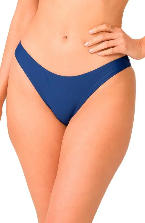 PQ SWIM Ruched Teeny Bikini Bottom - Navy