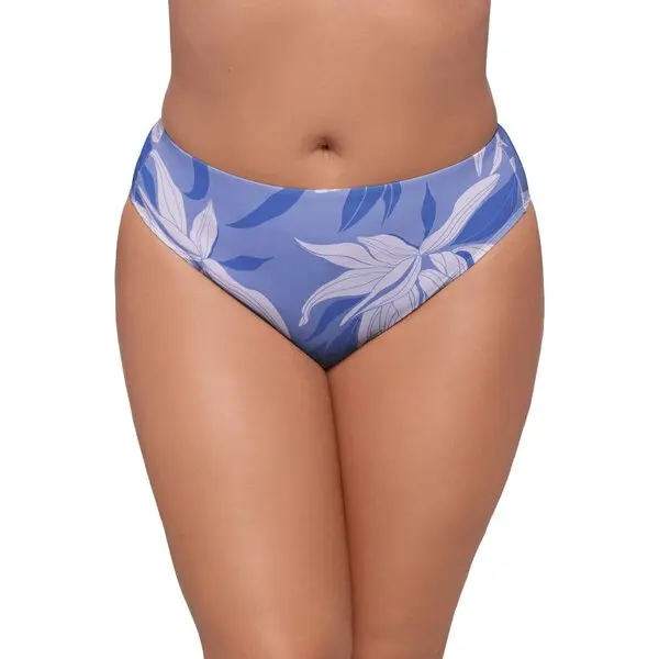 S3 Mid-rise Bikini Bottom - Water Lilies Iris