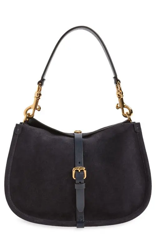 Etro Belted Suede Hobo Bag - Blue