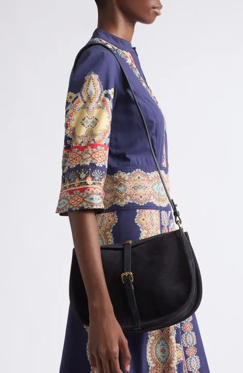 Etro Belted Suede Hobo Bag - Blue