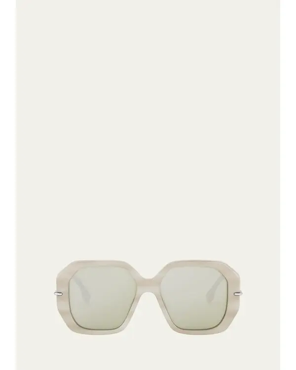 Fendi Selleria Square Sunglasses - Beige/green