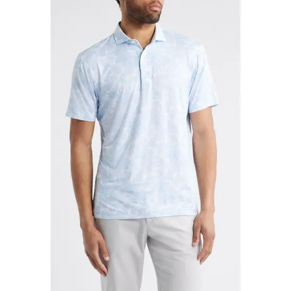 Johnnie-o Mana Leaf Print Featherweight Performance Polo
