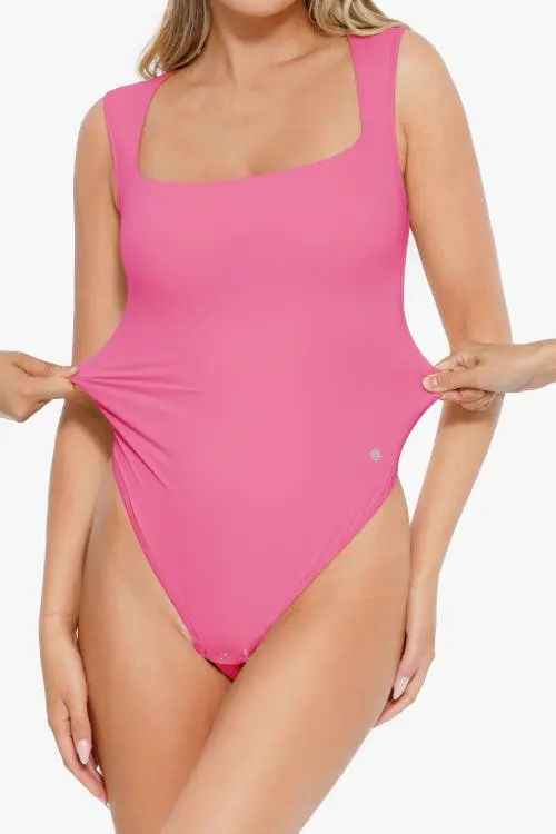 POPILUSH Cloudsense Sleeveless Square Neck Bodysuit - Flush