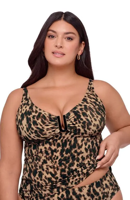 S3 APPAREL U-wire Adjustable Tankini Top - Dolce Leopard