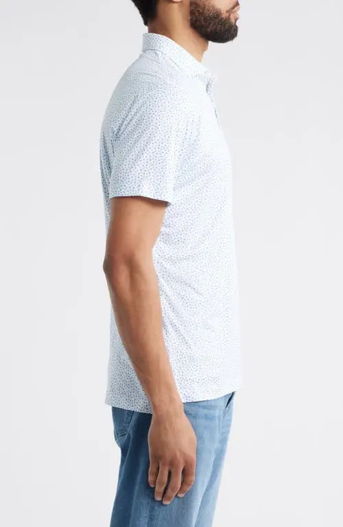 Johnnie-o Plumeria Floral Featherweight Performance Polo - Tide
