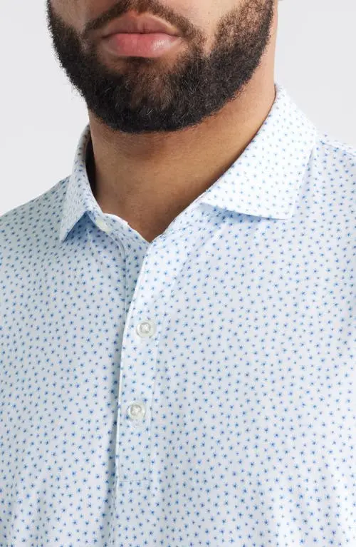 Johnnie-o Plumeria Floral Featherweight Performance Polo - Tide
