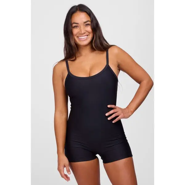 JOLYN Rebecca Romper One Piece Swimsuit - Black