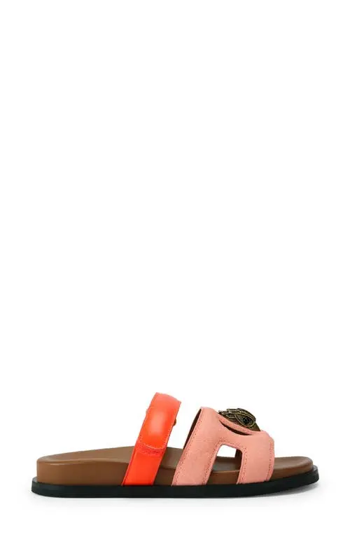 Kurt Geiger Eagle Cutout Slide Sandal - Orange/pink