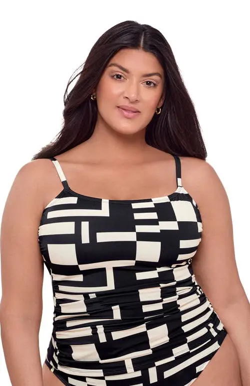 S3 Shirred-front Tankini Swimsuit Top - Off Grid
