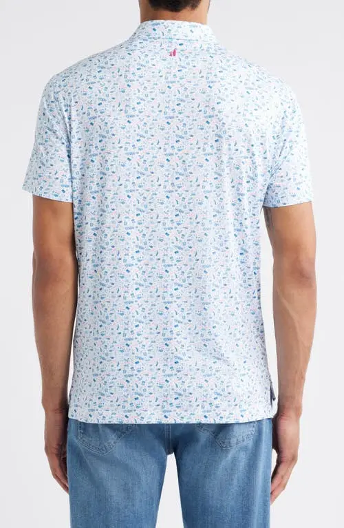 Johnnie-o Jo Merica Icon Print Featherweight Performance Polo - Barracuda