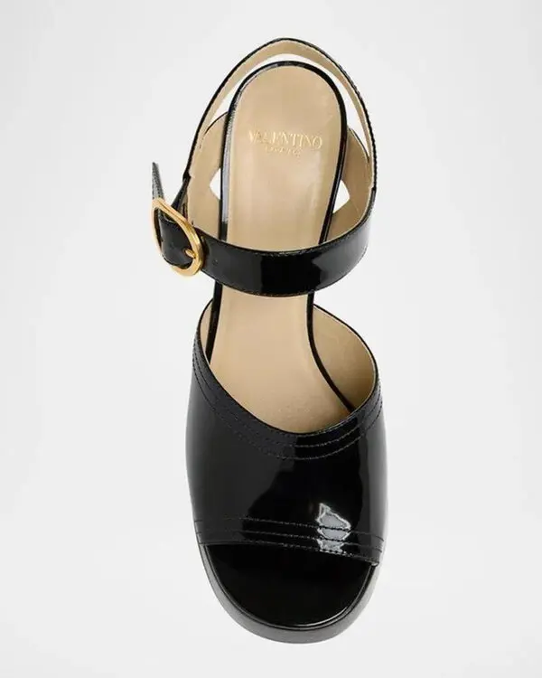 Valentino Garavani Fawcette Vlogo Platform Sandals - Nero