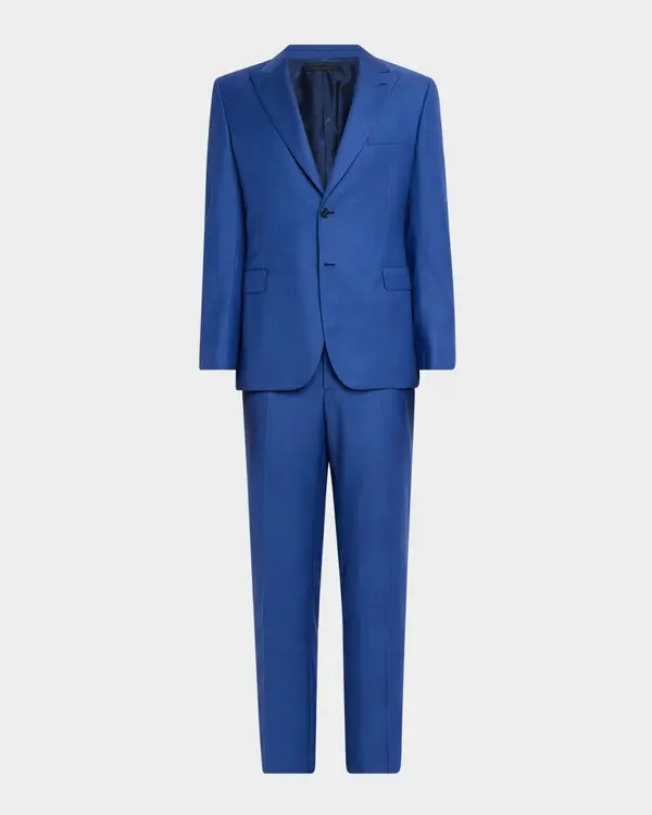 Brioni Sharkskin Wool Peak-lapel Suit - Royal